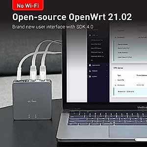 GL.iNet MT2500A (Brume 2) Mini VPN Security Gateway for Home Office and Remote Work-VPN Server&Client for Home and Office, VPN Cascading, Internet Security, 2.5G WAN, *NO Wi-Fi* (Aluminium Alloy Case)