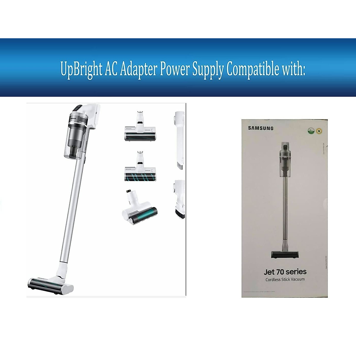 UpBright 25.85V AC/DC Adapter Compatible with Samsung Jet 75 70 Series 60 fit Cordless Stick Vacuum Cleaner VS7000 21.9V Lithium-ion Battery VS20T7536T5 A3026_RPN A3026-RPN 1.2A Power Supply Charger