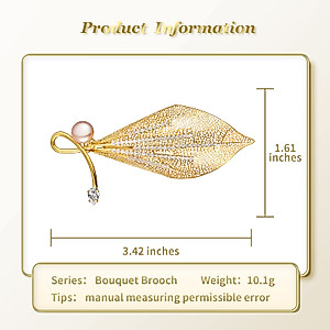 QEEHIR-Mosaic000001 Brooch, Rose Gold Pearl, cubic zirconia