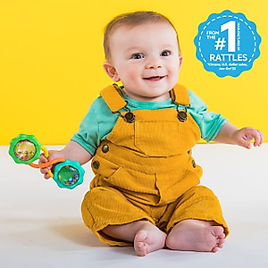 Bright Starts Rattle & Shake Barbell Toy, Ages 3 Months and Up Green