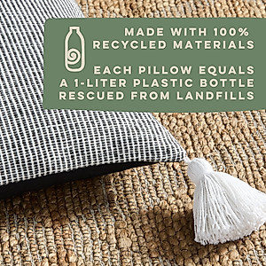 TOWN & COUNTRY TERRA Alara Indoor/Outdoor Decorative Pillow, 14"x20", Black/Ivory