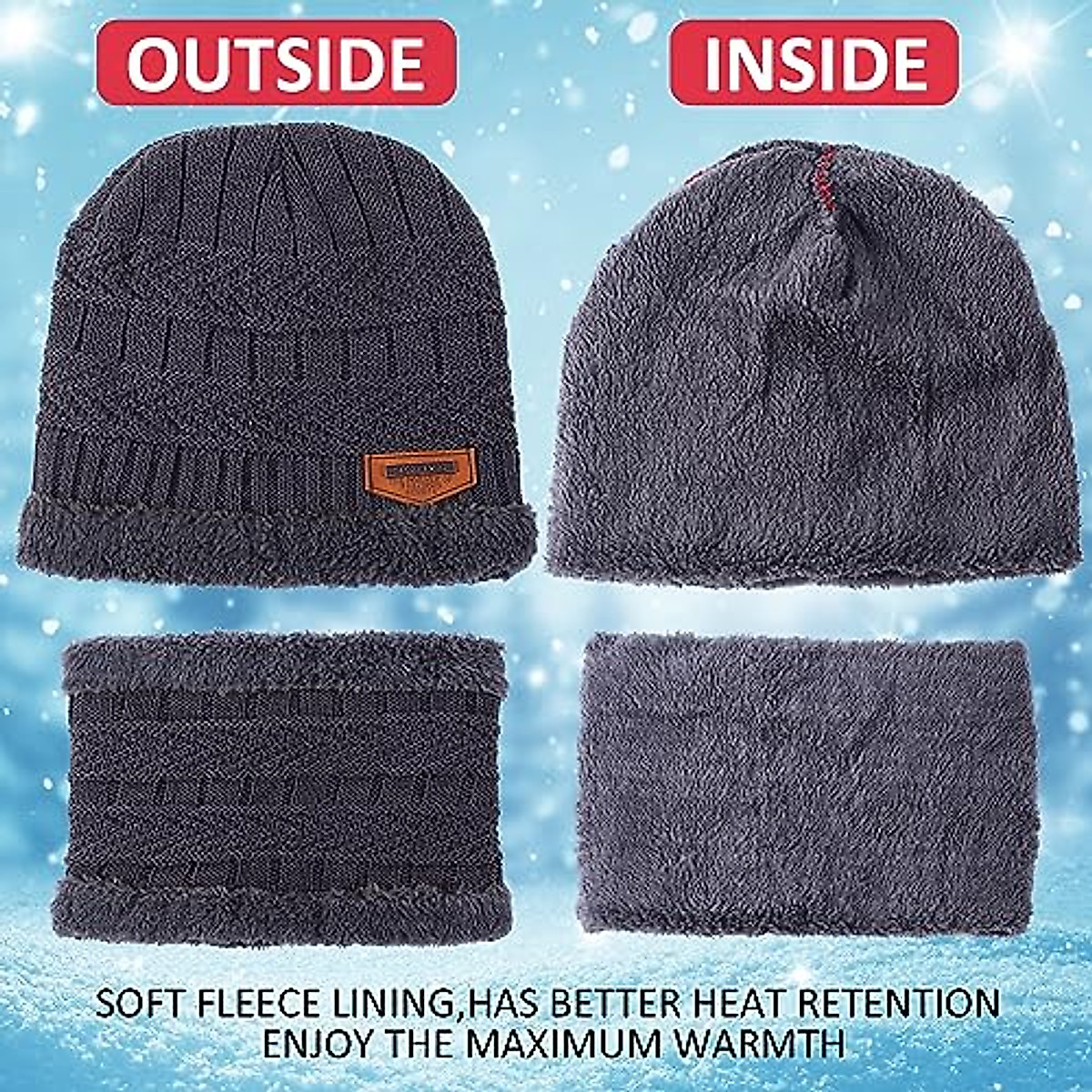 Liitrsh 24 Pcs Kids Winter Hat Scarf Glove Earmuffs Set Knitted Beanie Caps Gloves Mittens Earflaps for Boy Girl 2-8 Years(Multicolor)