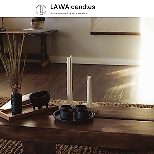 LAWA Set of 2 Vase Candle - Beautiful Handmade Pillar Unscented Soy Wax Candle Elegant Aesthetic Candle Housewarming Gift Home Room Shelf Decor Idea White