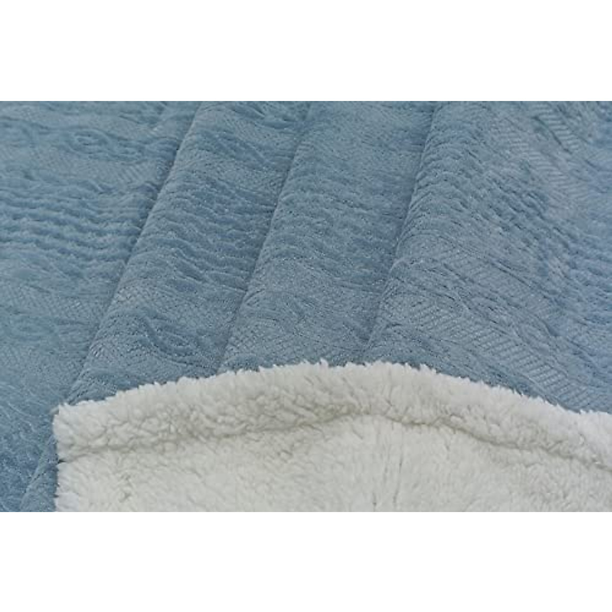 orejury Flannel Sherpa Fleece Throw Blanket for Couch, Light Blue Fuzzy Warm Soft Blanket for Sofa, a Shawl Blanket at Home or Outdoors, 60 in x 39 in
