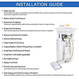 FAERSI Fuel Pump Assembly Replace# E8496M Replacement for 2002-2003 Nissan Altima L4 2.5L 2002-2003 Nissan Altima V6 3.5L