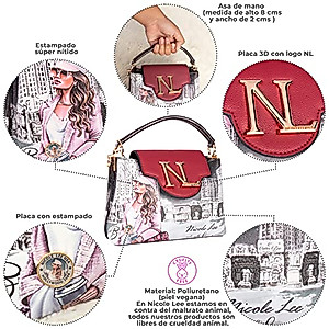 Nicole Lee Crossbody Shoulder Evening Bag Women - Colorful Snake Printed Vegan Leather Messenger Bag Strap Clutch Small Fashion Print (Sara is Soft but Strong)