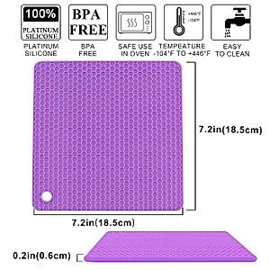 6 Pack Silicone Trivet Mat, Silicone Trivets for Hot Pots and Pans, Multipurpose Non-Slip & Heat Resistant Silicone Hot Pad for Kitchen Counter