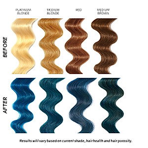 oVertone Haircare Color Depositing Conditioner - 8 oz Semi Permanent Hair Color with Shea Butter & Coconut Oil - Temporary Hair Color Dye - Vegan, Cruelty-Free - Extreme Teal