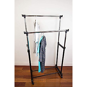 Sunbeam Double Hanging Garment Rack with Wheels