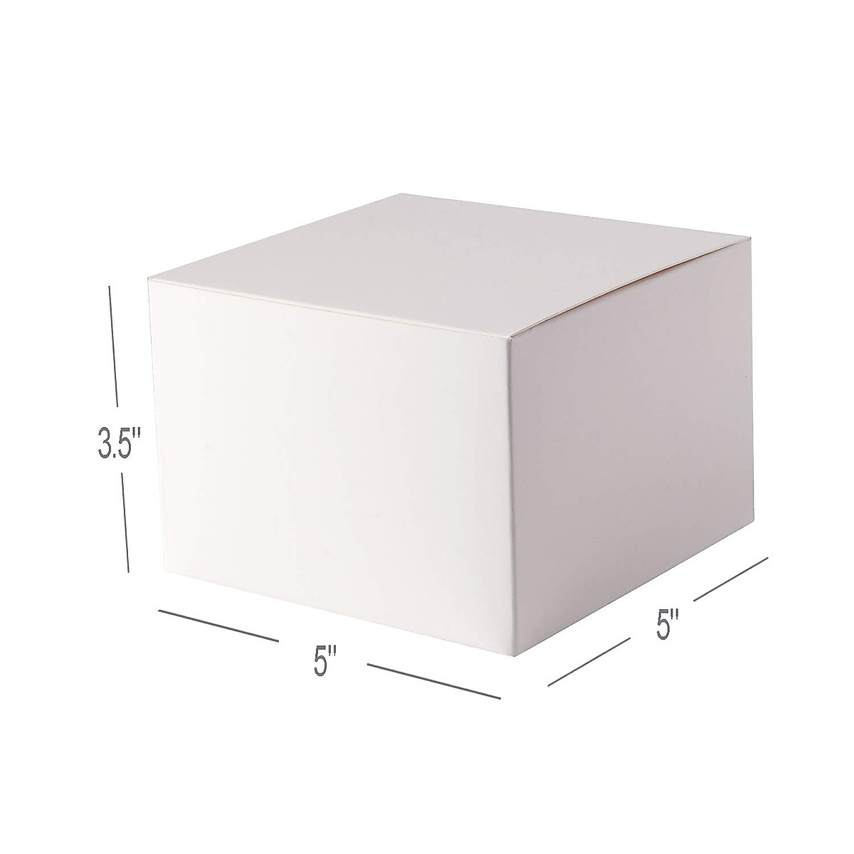 GEFTOL Gift Box 50 Pack 5 x 5 x 3.5 inches Fold Box Paper Gift Box Bridesmaids Proposal Box for Bridal Birthday Party Christmas（White）