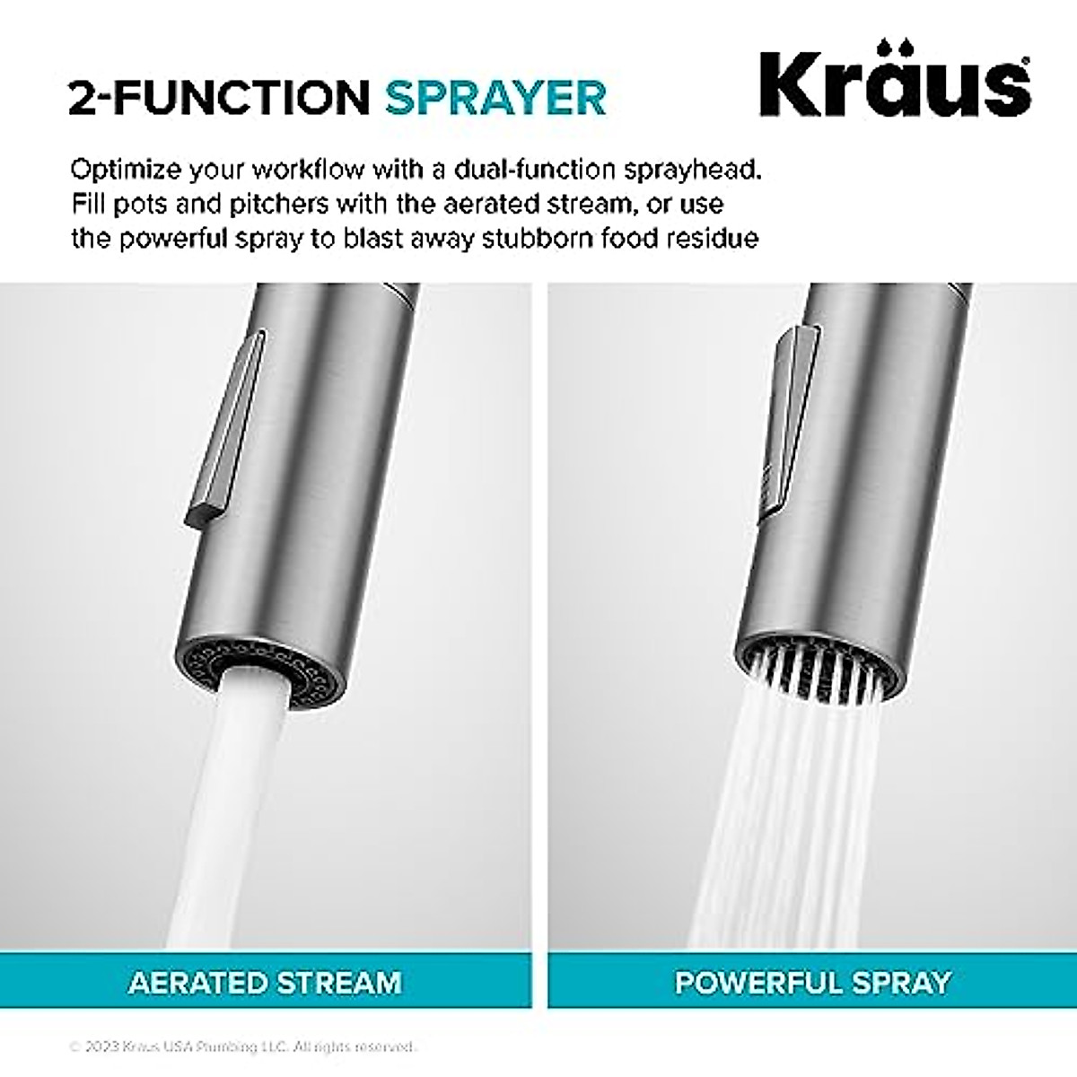 KRAUS Oletto Touchless Sensor Pull-Down Single Handle Kitchen Faucet in Spot-Free Stainless Steel, KSF-2830SFS