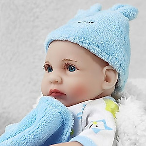HUARUI WIG Realistic Baby Dolls, 11 Inch Lifelike Reborn Silicone Soft Vinyl Baby Dolls with Themed Clothes and Accessories, Real Life Newborn Baby Doll Gift Set Suitable for Children Age 3+.