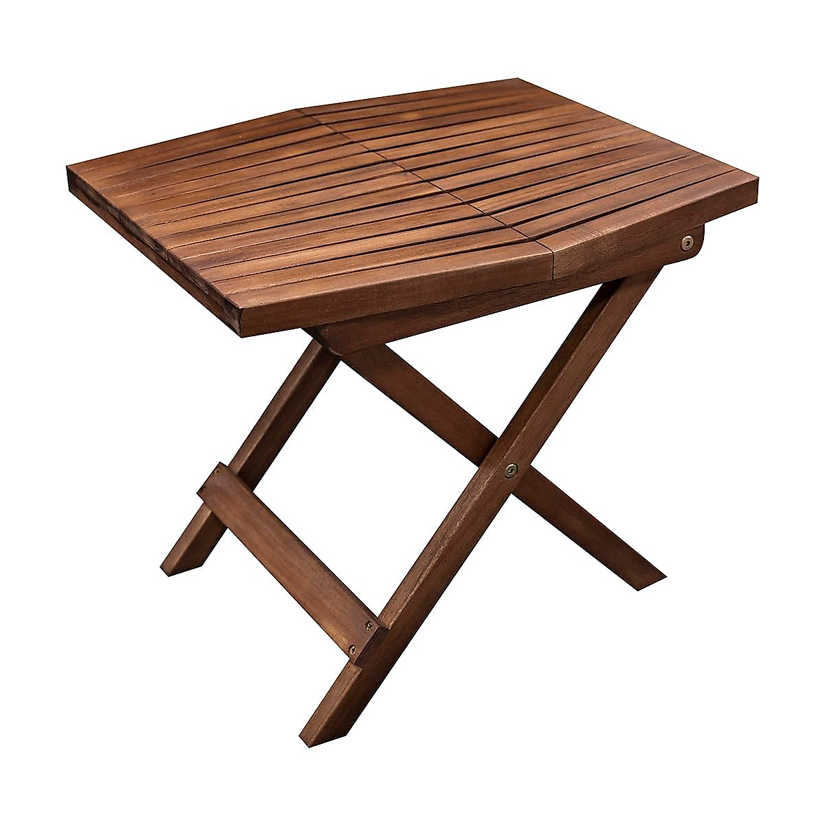 Melino Wooden Folding Table, Acacia Wooden Small Table for Indoor and Outdoor uses, Weather Resistant and Fully Assembled (Chestnut)