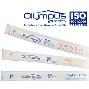 Olympus 25ml Serological Pipets, Individually Wrapped, Sterile, 200 Serological Pipettes/Unit