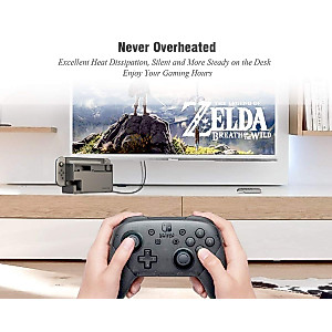 ElecGear Cooling Fan for Switch Dock HAC-007, External Turbo Cooler for Nintendo Switch Original Docking Station, Snap-on Design, USB Powered, Integrated Cable - |Not for OLED and Lite|