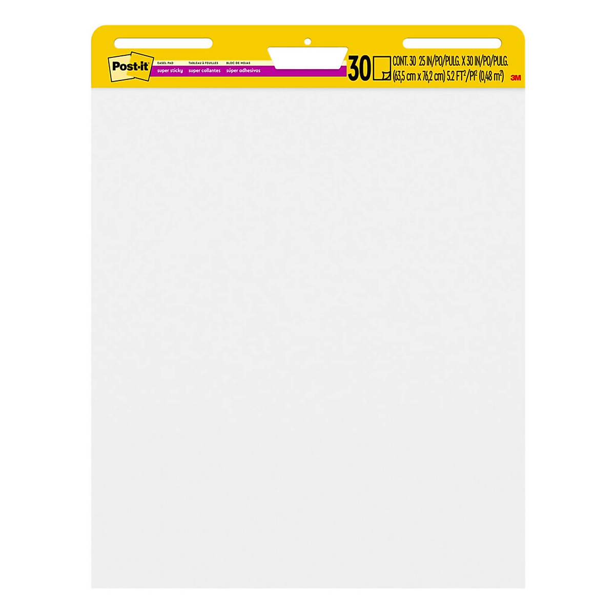 Post-it Super Sticky Easel Pad, 25 x 30 Inches, 30 Sheets/Pad, 4 Pads, Large White Premium Self Stick Flip Chart Paper, Super Sticking Power (559-4)