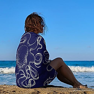 My Little Nest Bath Towels Quick Dry Bathroom Towels Abstract Octopus Absorbent Shower Towels Soft Hand Towel Wash Cloths for Spa Pool Hotel Gym 31" x 51"