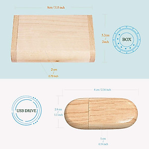 2 Pack Wooden Flash Drive 32GB USB3.0 with Gift Box, FEWINA Wooden USB Drive USB 3.0 Super-Speed Thumb Drive Jump Drive Wooden Box Ideal Gift for Birthday/Anniversary/Wedding (Walnut/Maple)