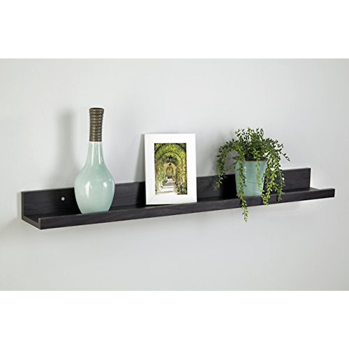 ClosetMaid Floating Shelf with Ledge, Wall Mount, 36 in. for Living Room, Bedroom, Office, Hallway, Storage & Decoration, Black Walnut Finish, Inch