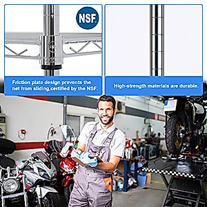 PayLessHere Wire Shelving Unit Heavy Duty Storage Rack Metal Shelf Garage Organizer Wire Rack with Casters (Chrome, 36" D x 14" W x 72" H)