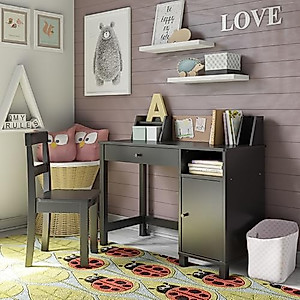 Little Seeds Abigail Kids Desk with Chair, Black