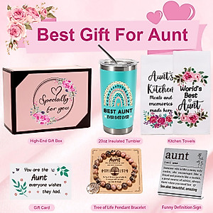 BuiltFit Aunt Gifts Aunt Birthday Gift from Niece - Birthday Gifts for Aunts from Nephew, Christmas Gifts for Aunts, Mothers Day Gift for Aunt, Auntie, Best Aunt Ever Wine Glass Tumbler Gift Box