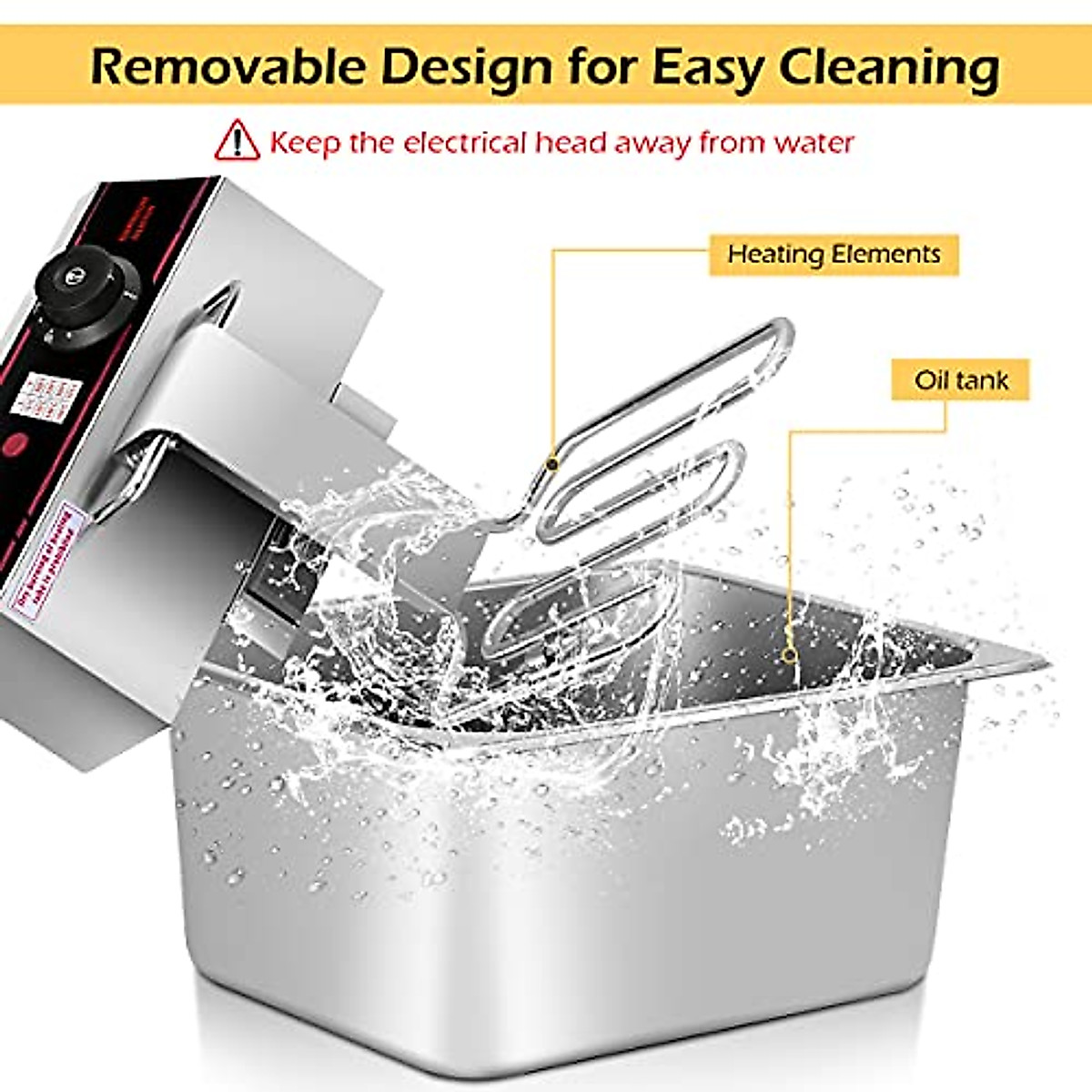 Giantex 3400W Commercial Deep Fryer Dual Tank, 12.8QT Stainless Steel Electric Deep Fryer with 2 Baskets, Lids and Temperature Control for French Fries Turkey Chicken Restaurant Home Kitchen