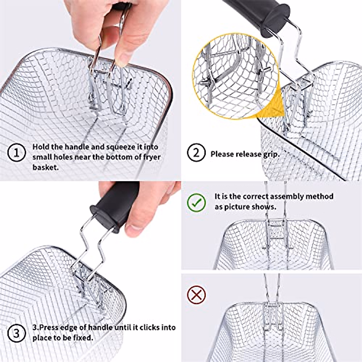 Aigostar Deep Fryer with Basket, 3L/3.2Qt Stainless Steel Electric Deep Fat Fryer with Temperature Limiter for Frying Chicken, Tempura, French Fries, Fish and Onion Rings,1650W, Silver