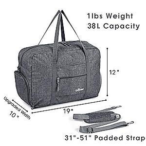 Sports Gym Bag with Wet Pocket & Shoes Compartment, Travel Duffel Bag for Men and Women Lightweight, Gray