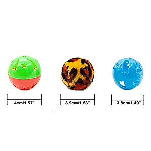 Fashion's Talk 40 Pack Plastic Ball Cat Toys Lattice Balls with Bell Jingle Bulk Kitten Toy, Gift Box Color Varies