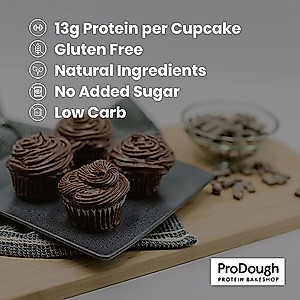 ProDough High Protein- Gluten Free Cupcake Mix, Low Carb, 13g of Protein per Cupcake, No Added Sugars, Keto Friendly, Makes 12, Healthy Dessert (Vanilla)
