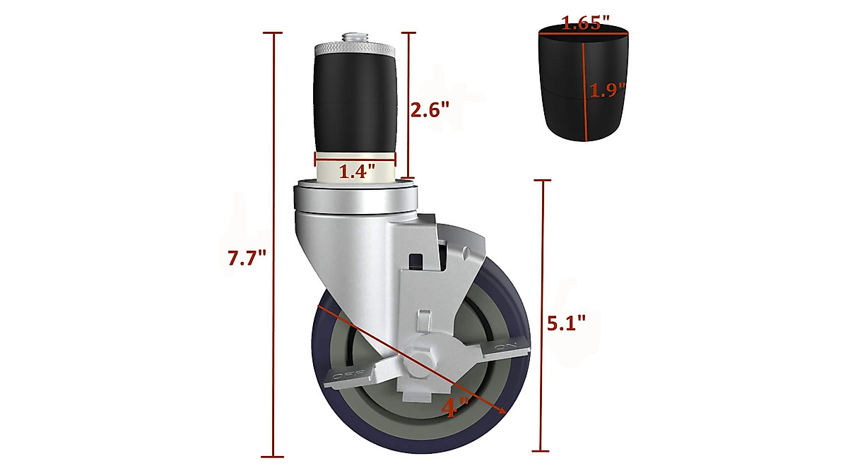 MySit 4" Caster Wheels for Kitchen Prep Tables
