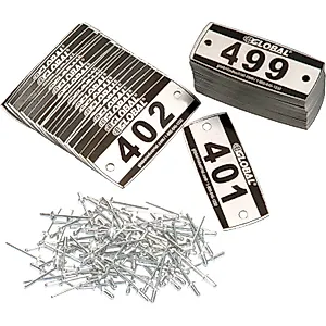 Global Industrial Locker Number Plate Kit - Pkg Of 200 Numbered 300-499