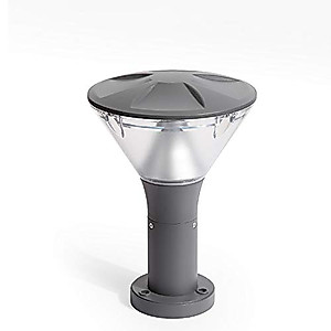 ZZYJYALG Modern Simple E27 Grey Waterproof Outdoor Column Lights European Creative Aluminum PC Post Lights Lawn Garden Home Villa Street Decorative Pillar Lamps