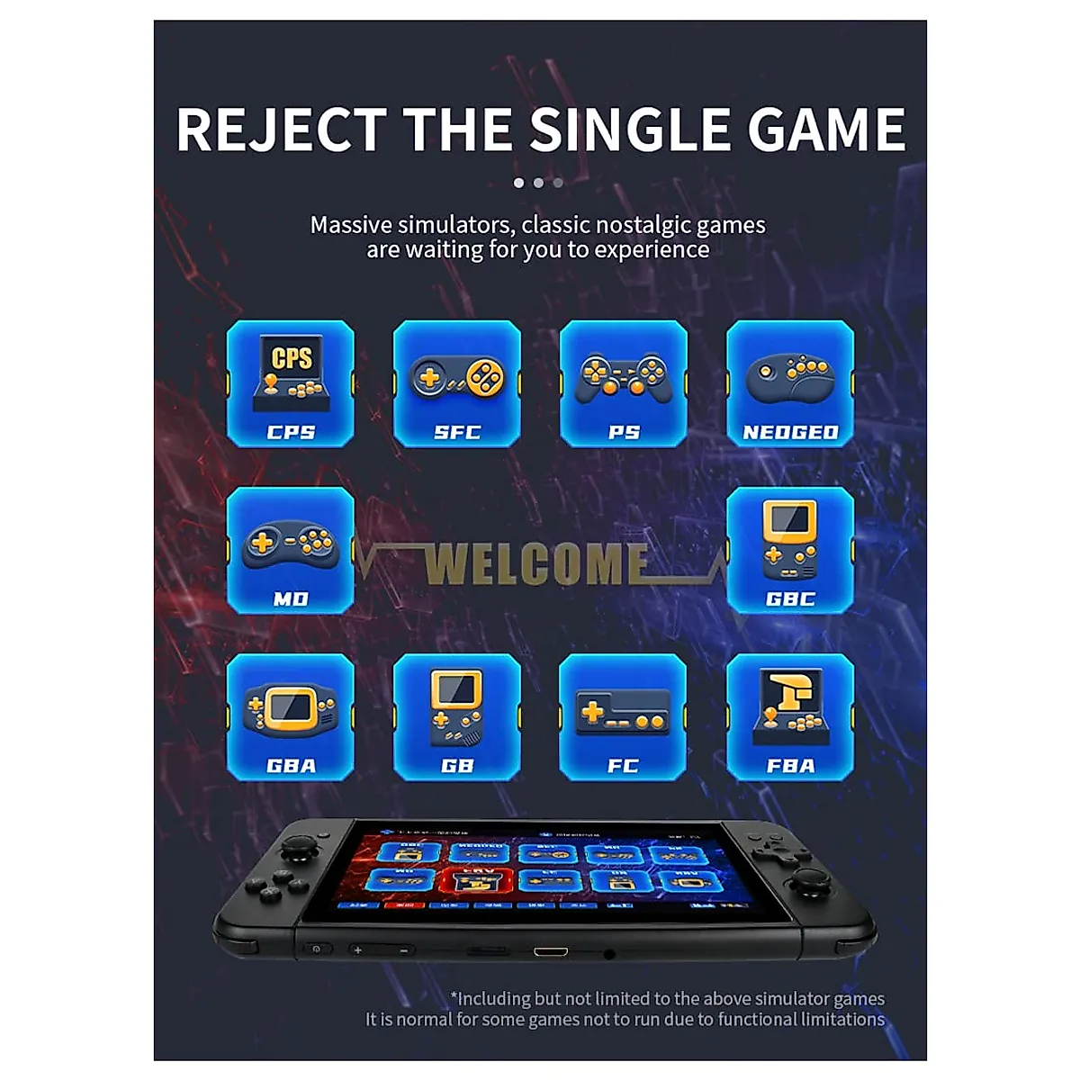 Powkiddy X70 Handheld Game Console Retro Video Game Console Built-in 5500 Games, 32G 7-inch IPS Screen Linux Open Source Game Console Portable Gaming Console for Gameboy (Black 32G )