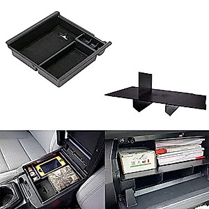 EDBETOS 3rd Gen Tacoma Accessories for Toyota Tacoma 2016 2017 2018 2019 2020 2021 2022 Center Console Organizer Tray and Glove Box Organizer Armrest Interlock Secondary Storage ABS Material