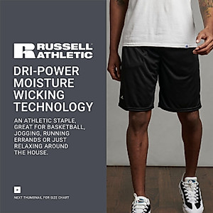 Russell Athletic Men's Dri-Power Performance Short with Pockets Shorts, Black, XL