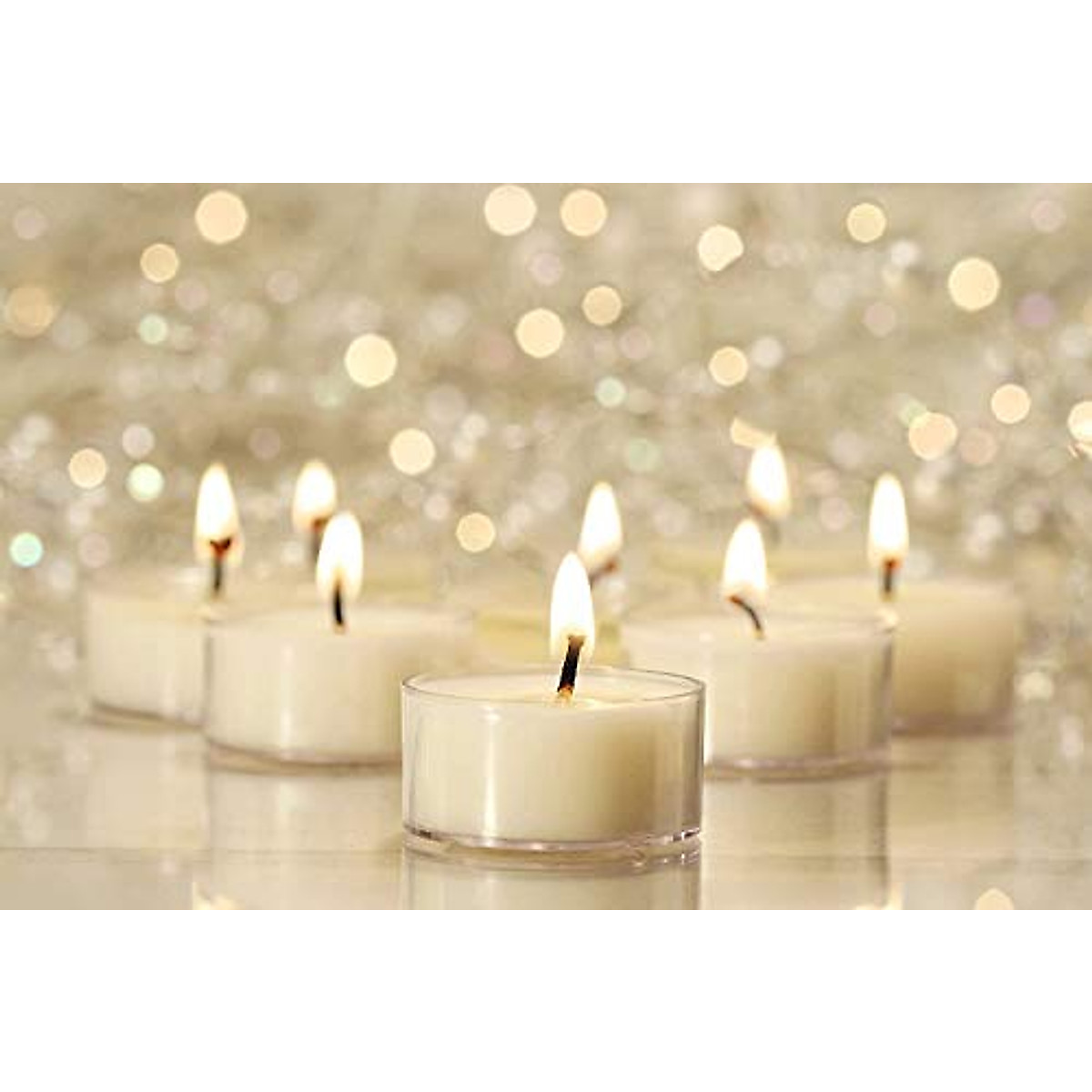 Ner Candles Unscented Tea Lights Candles in Bulk, Smokeless, Dripless & Long Lasting Tea Candles, Small Votive Mini Tealight Candles for Home, Pool, Shabbat, Weddings & Emergencies (Pack of 50)