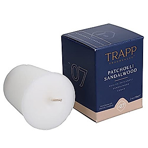 Trapp 2oz Votive Scented Candle Cozy Earthy Aromas Variety, Set of 4 - Scents Include No. 74 Tabac & Leather, No. 21 Amber Bergamot, No. 07 Patchouli Sandalwood, No. 68 Teak & Oud Wood
