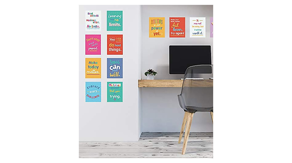 Carson Dellosa 12-Piece Growth Mindset 8.5"x 11” Positive Quote Wall ...