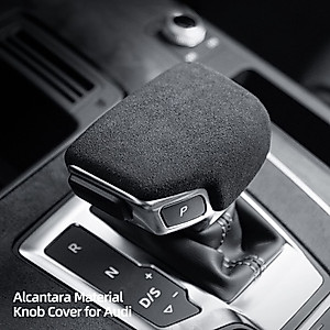 Alfanxi Gear Shift Knob Cover Alcantara Material Trim for Audi A4 B9 A5 Q5 Q5L A6 Q7 S4 S5 SQ5 (Black)