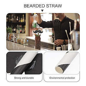 ABOOFAN Wedding Decor 40 Pcs Mustache Party Moustache Paper Straw Little Man Straw Decor Christmas Paper Straws Straws Striped Paper Coffee Decor