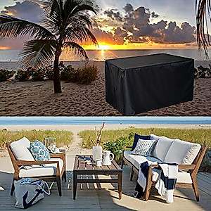 XYXH Garden Furniture Covers Waterproof 42"x42"x28", Rectangle Patio Furniture Cover, Outdoor Table and Chair Set Covers, Dust Resistant Windproof Tear-Resistant Oxford Fabric Snowproof