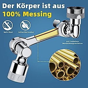Faucet Extender Aerator Attachment, Sink Faucet Universal 1440 Rotation Sprayer Attachment, Kitchen Bathroom Faucet Extension（Black） (Silver)