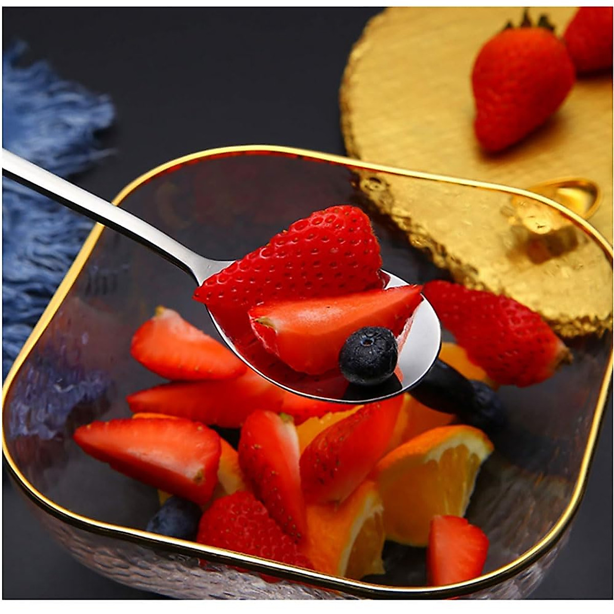 Spoons, Korean Spoons with Long Handles, 2 Pieces Soup Spoons Stainless Steel, Rice Spoon, Asian Soup Spoon, for Home, Kitchen, or Restaurant