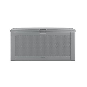Rubbermaid Outdoor Deck Box, Extra Large, Weather Resistant, Gray for Lawn, Garden, Pool, Tool Storage, Home Organization