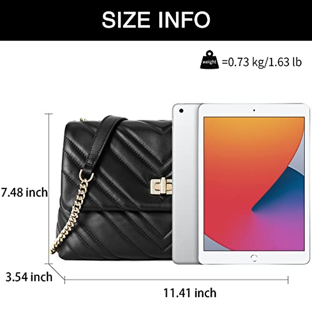 BOSTANTEN Women’s Quilted Shoulder Handbag Designer Crossbody Bag Leather Luxury Chain Clutch Purses