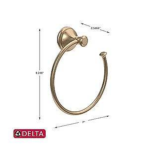 Delta Faucet 79746-CZ Cassidy Wall Mounted Towel Ring in Champagne Bronze, Bathroom Accessories