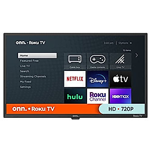 ONN 32-Inch Class HD (720P) LED Smart TV Compatible with Netflix, Disney+, YouTube, Apple TV, Alexa and Google Assistant + Wall Mount Included - 100012589 (Renewed)