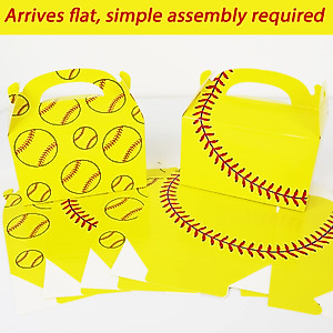 gisgfim 12 Pcs Softball Party Gift Treat Box, Softball Candy Goodie Favor Box for Softball Theme Birthday Baby Shower Party Favors Supplies Decorations